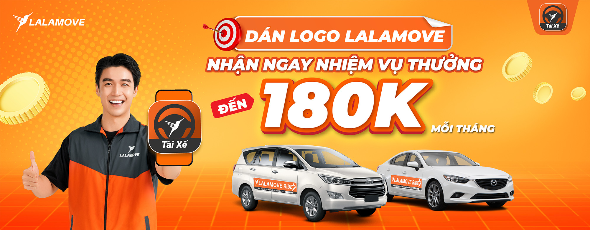 Xe ô tô | Dán Logo Lalamove - Nhận ngay nhiệm vụ thưởng đến 180K