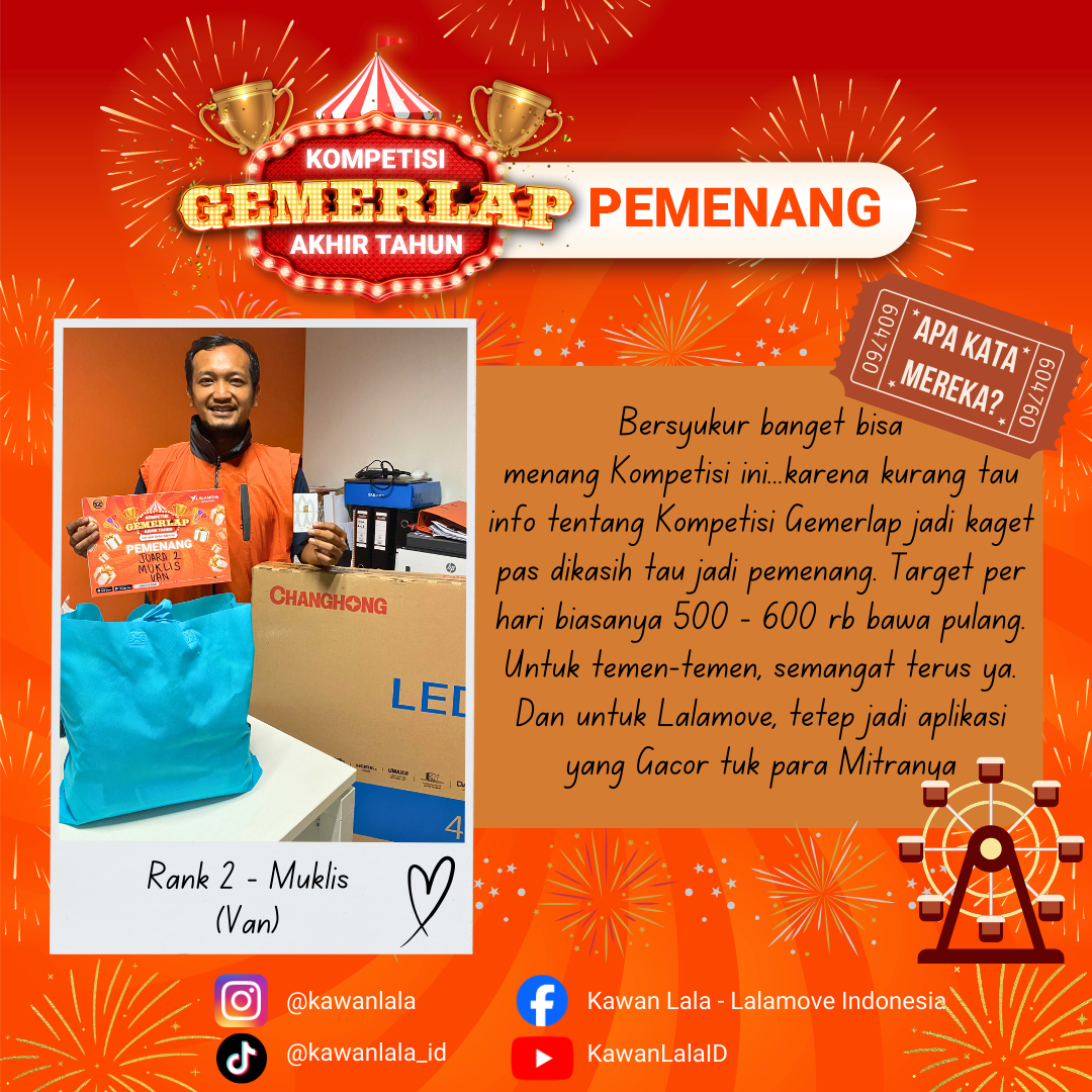 Rahasia dari Mitra Driver Lalamove Pemenang Kompetisi Driver “GEMERLAP”