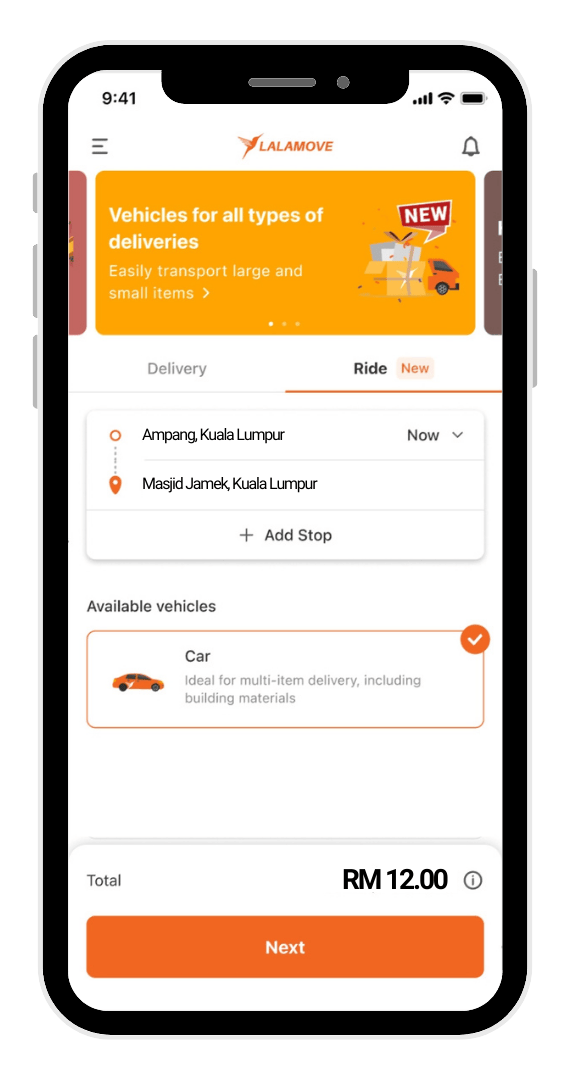 How To Book Your First Ride Order With Lalamove