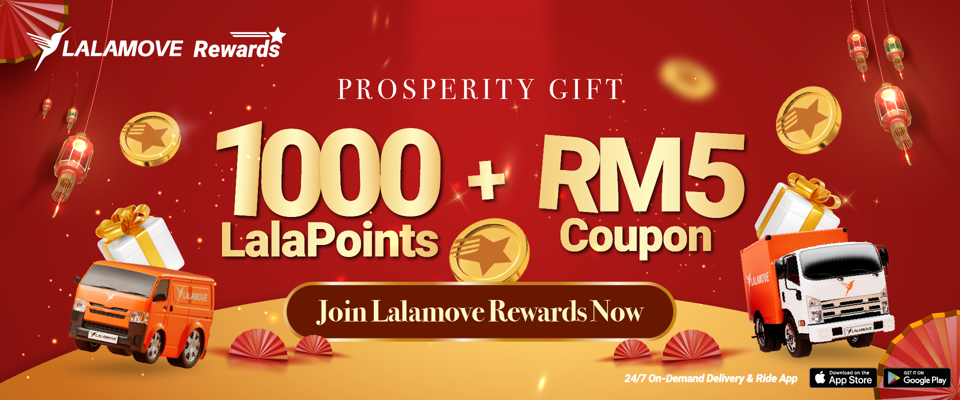Lalamove Rewards - Earn 1 Lalapoint for every RM1 spent!