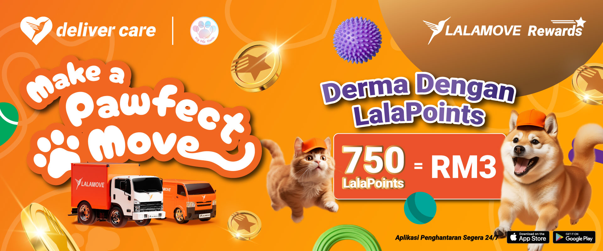 Ganjaran Lalamove - Dapatkan 1 Lalapoint dengan setiap RM1!